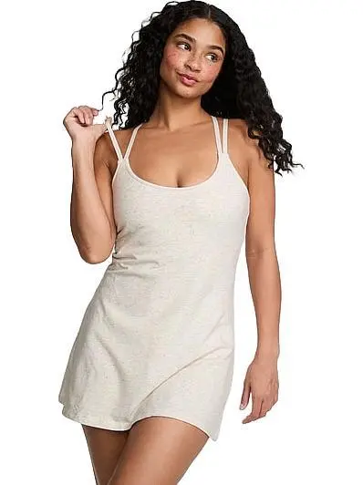 Pink All-day Cotton™ Strappy Mini Dress - White,ivory