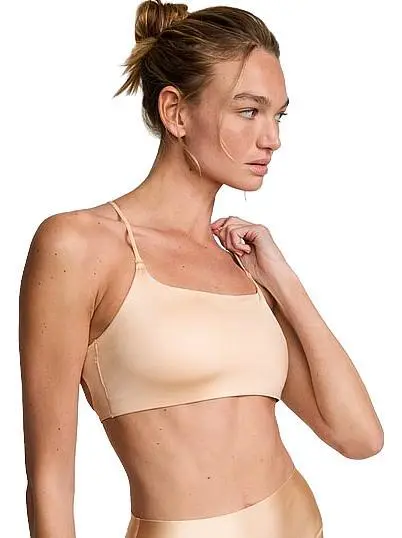 Victoria's Secret Vsx Glossytech™ Strappy-back Sports Bra - Beige