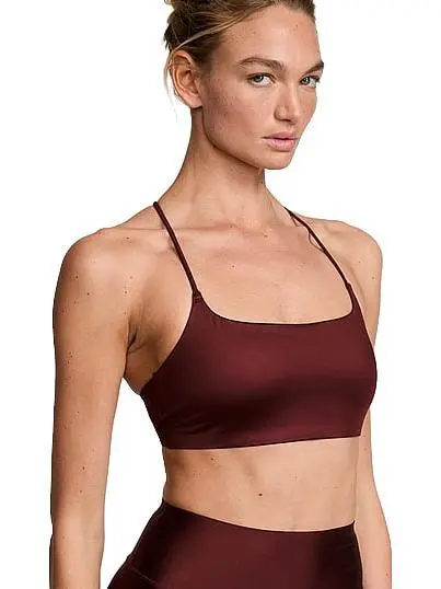Victoria's Secret Vsx Glossytech™ Strappy-back Sports Bra - Brown