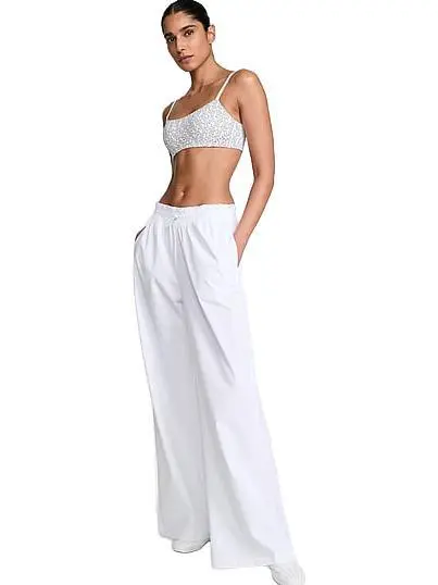 Victoria's Secret Vsx Activeflex Wide-leg Pant - White,ivory