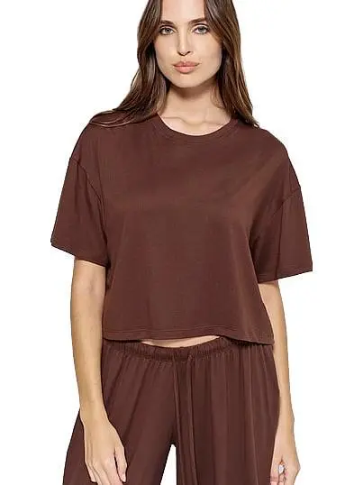 Victoria's Secret Cloud Crop Tee - Brown
