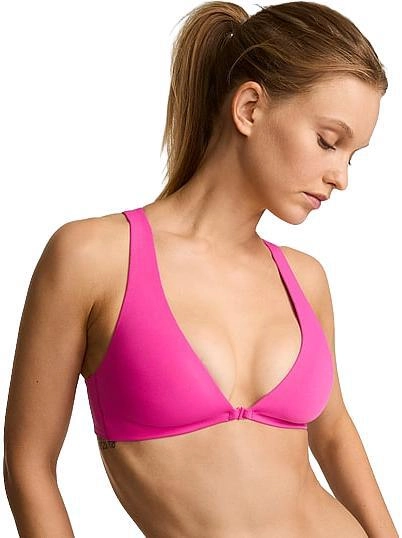 Victoria's Secret Vsx Elevate™ Triangle Plunge Front-close Sports Bra - Pink