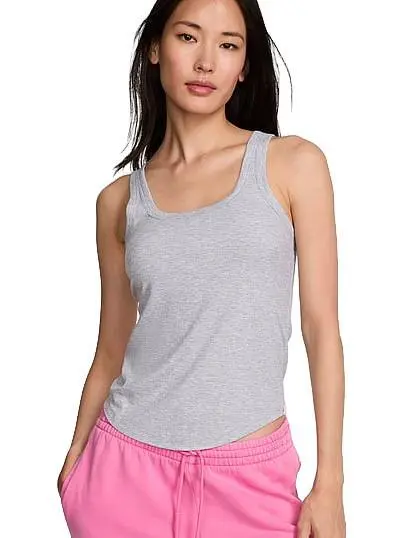 Victoria's Secret Vs Iconic Rib Square-neck Tank Top - Grey