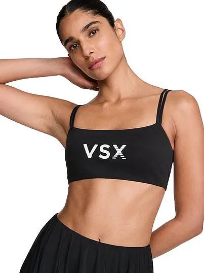 Victoria's Secret Vsx Elevate™ Strappy Square-neck Sports Bra - Black