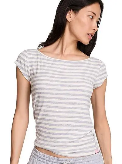 Victoria's Secret Angel Essentials Vs Iconic Rib Boatneck Tee - Print