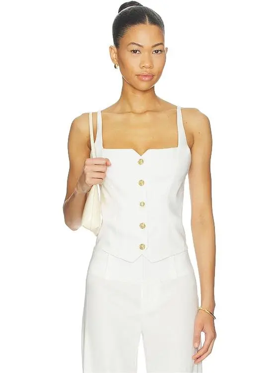 Alice + Olivia Esma Cropped Top - White