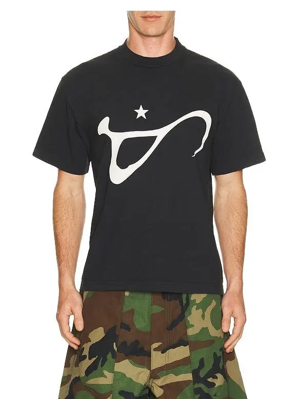 ART COMMUNITY Washed Script Tee In . Also - Black