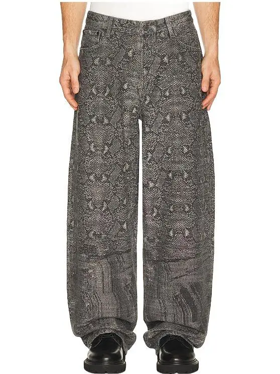 DAILY PAPER Denim Snake Oversized Jeans - Black