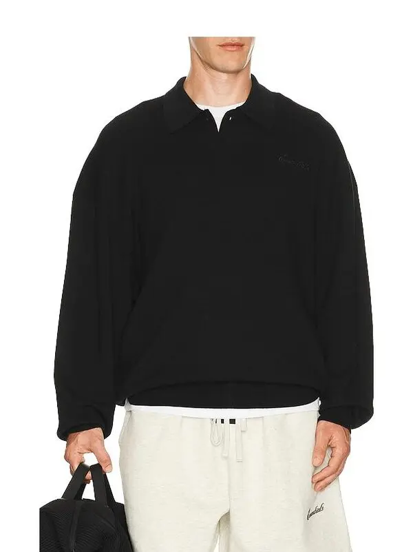 Fear Of God Signature 90's Knit Polo In . Also - Black