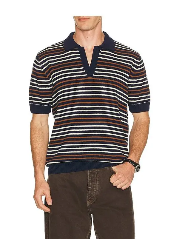 PERCIVAL Casa Martini Knitted Polo In . Also - Navy