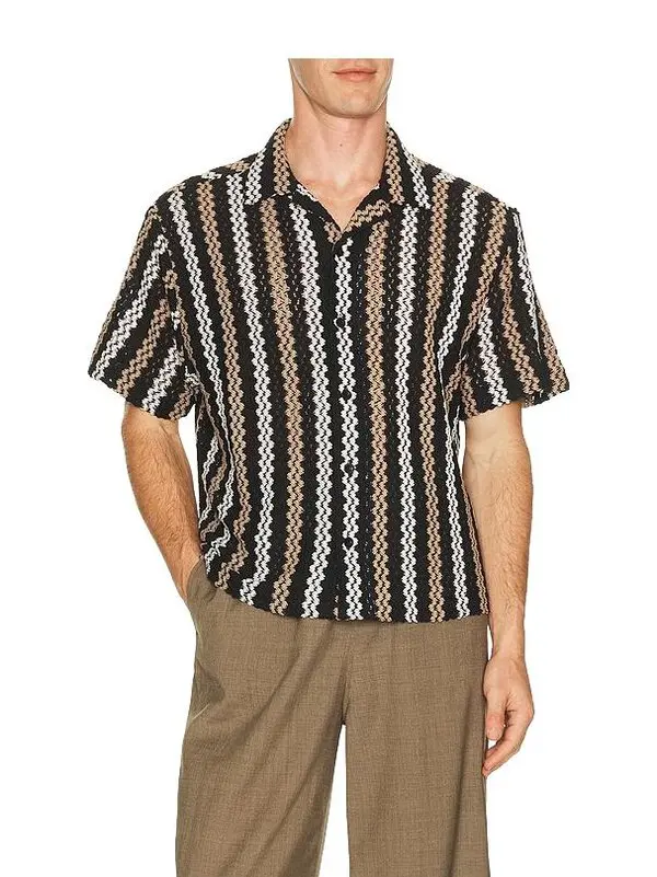 PERCIVAL Wade Crochet Shirt In . Also - Black