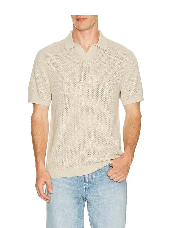 Reigning Champ Cotton Linen Victor Polo In . Also - Beige