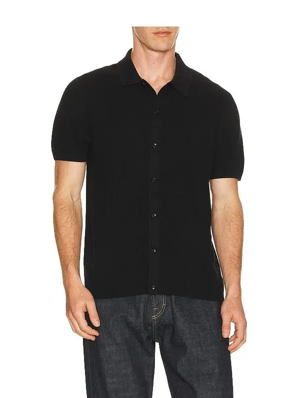 Reigning Champ Cotton Linen Piazza Shirt In . Also - Black