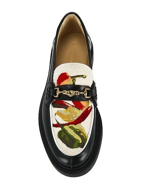 Filling Pieces Pepper Loafer With Embroidered Graphic - Black