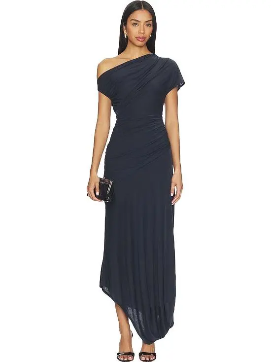 A.L.C. Halle Asymmetrical Jersey Dress - Navy