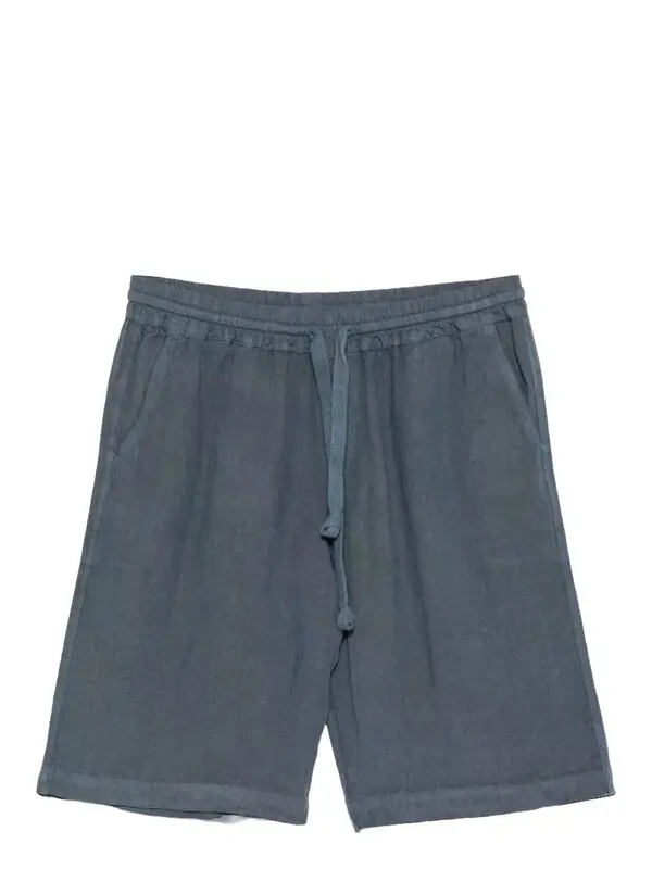 Fedeli Drawstring Linen Shorts - Blue