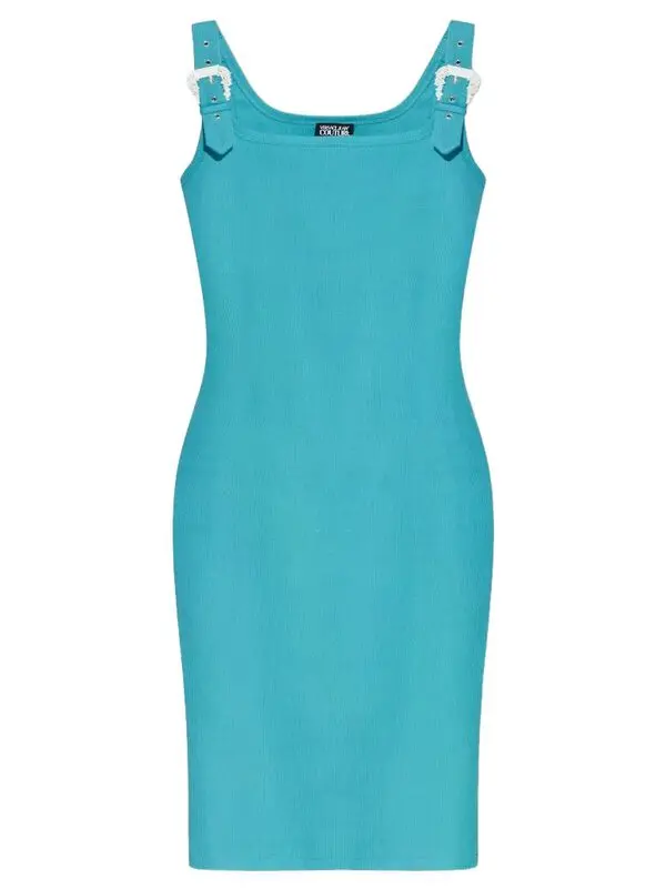 Versace Buckle Strap Bodycon Dress - Blue