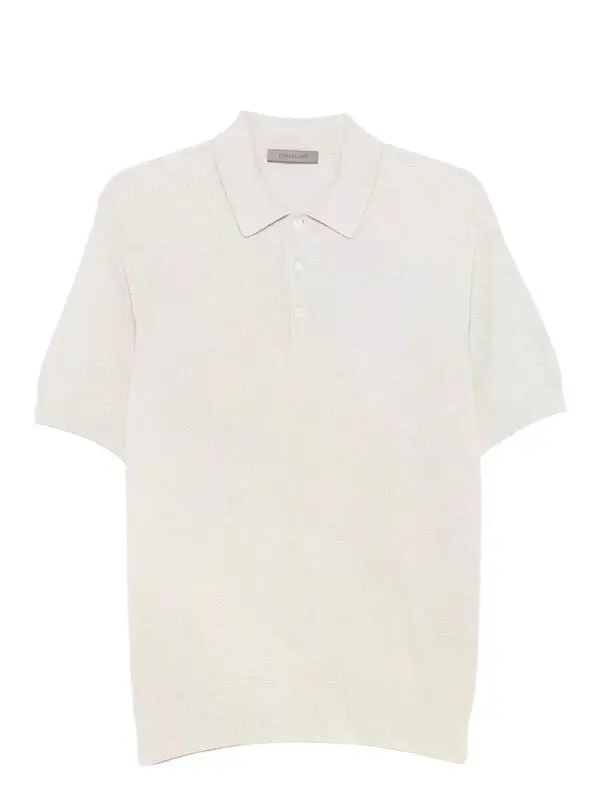 Corneliani Waffle-knit Polo Shirt - Neutrals