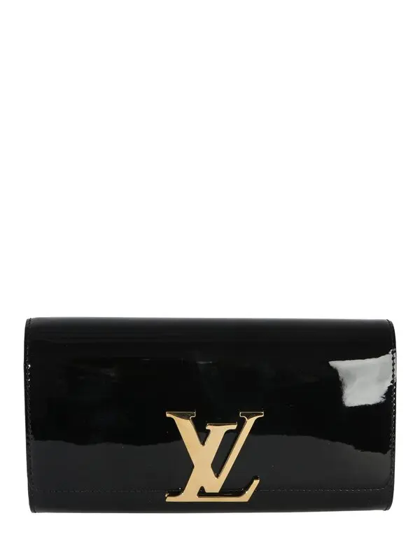 LOUIS VUITTON Patent Louise Clutch - Black