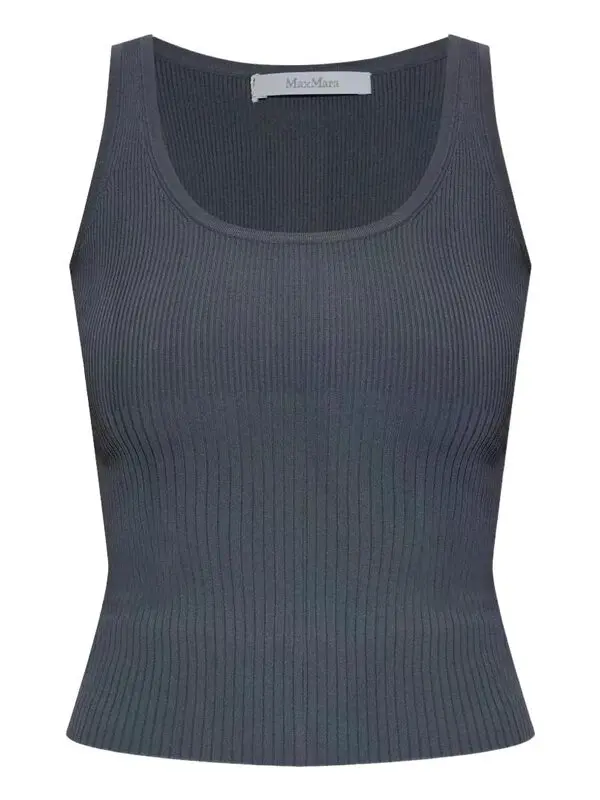 Max Mara Ribbed Knit Top - Grey