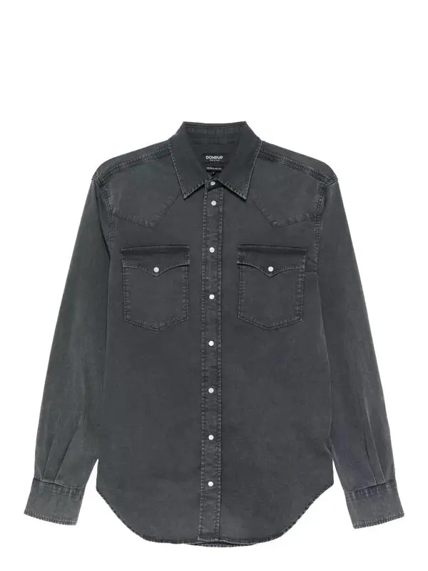 DONDUP Buttoned Denim Shirt - Grey