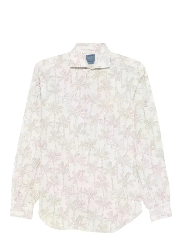BARBA NAPOLI Palm Tree-print Shirt - Neutrals