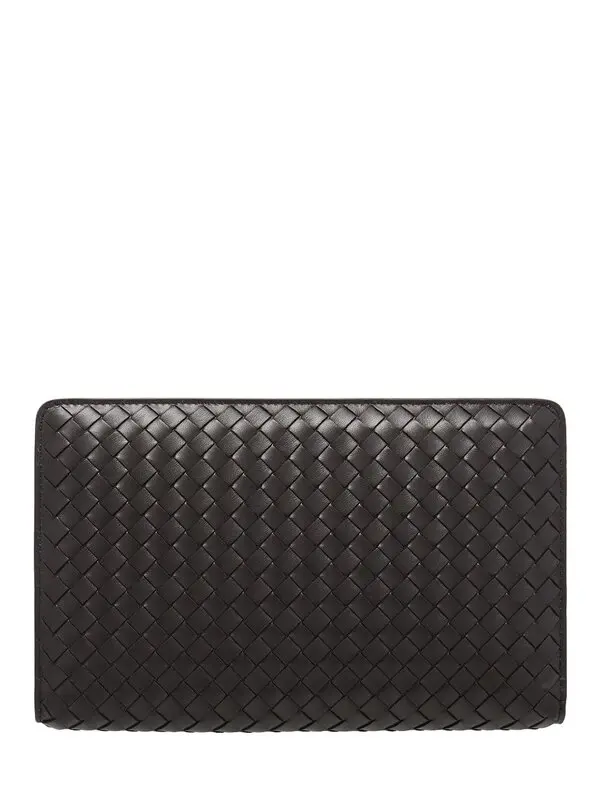 Bottega Veneta Intrecciato Leather Pouch - Brown