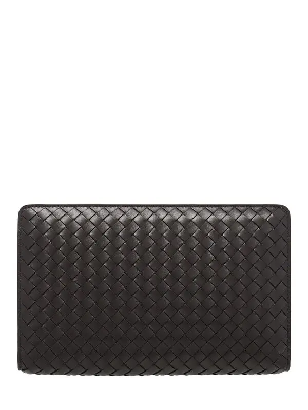Bottega Veneta Intrecciato Leather Pouch - Brown