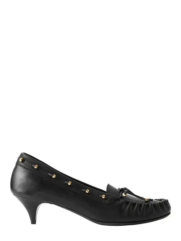 Khaite Milly Embellished Textured-leather Pumps - Black