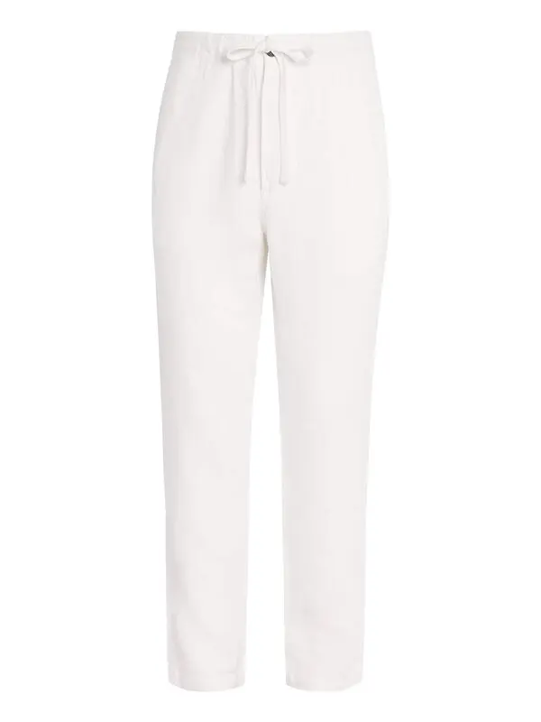 Citizens Of Humanity Linen Straight Trousers With Drawstring - White