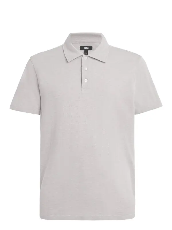 Paige Cotton Demille Polo Shirt - Grey