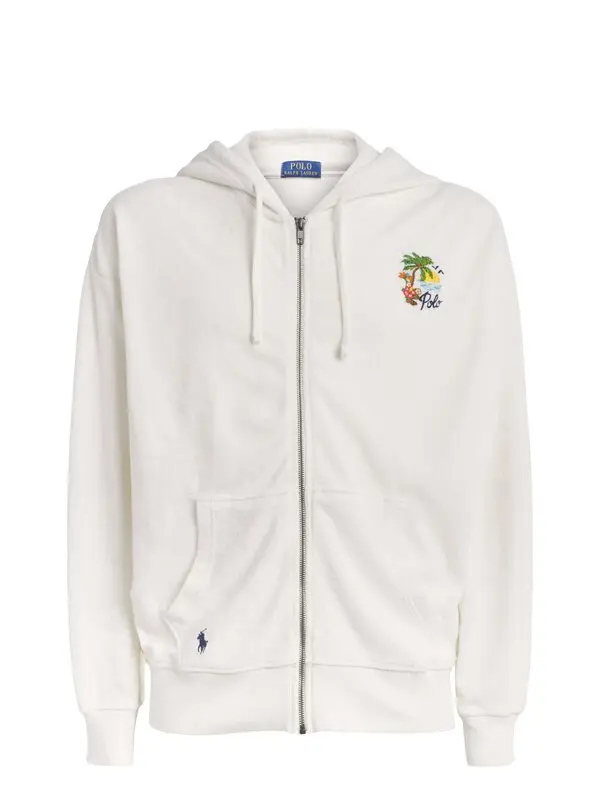Polo Ralph Lauren Cotton-blend Palm Tree Zip-up Hoodie - White