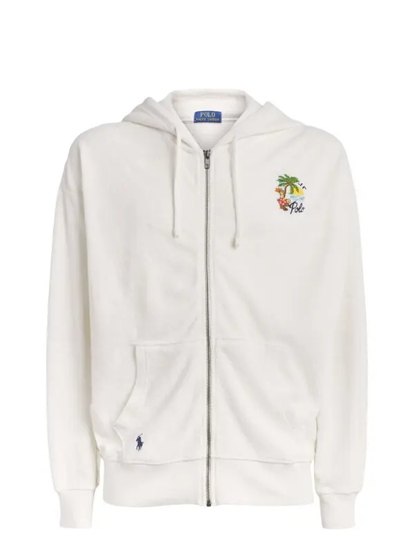 Polo Ralph Lauren Cotton-blend Palm Tree Zip-up Hoodie - White