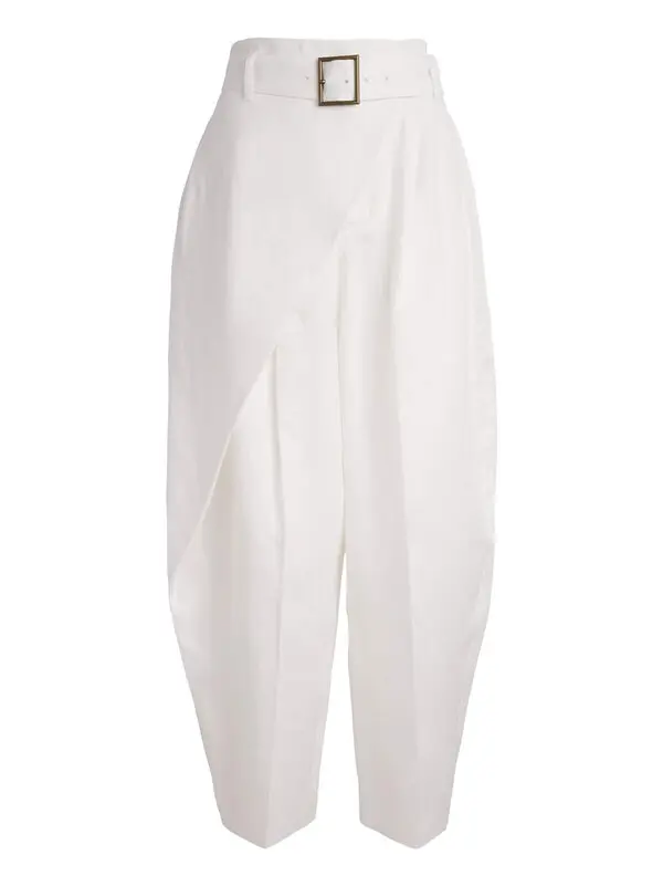 Polo Ralph Lauren Linen Wrap Trousers - White