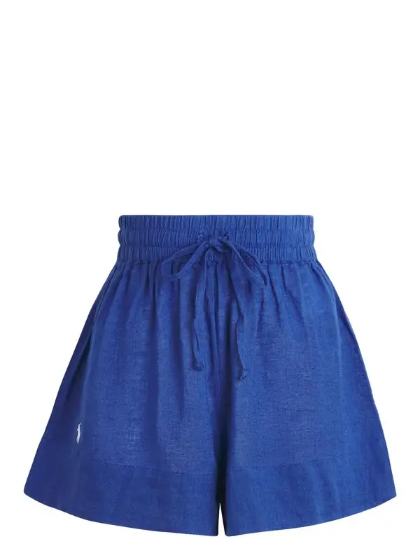 Polo Ralph Lauren Organic Cotton-linen Tie Shorts - Blue