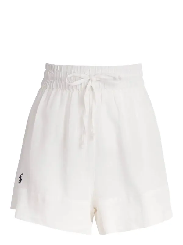 Polo Ralph Lauren Organic Cotton-linen Tie Shorts - Ivory