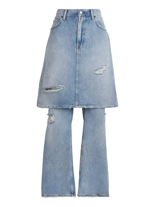 Acne Studios Layered Wide-leg Mid-rise Jeans - Blue