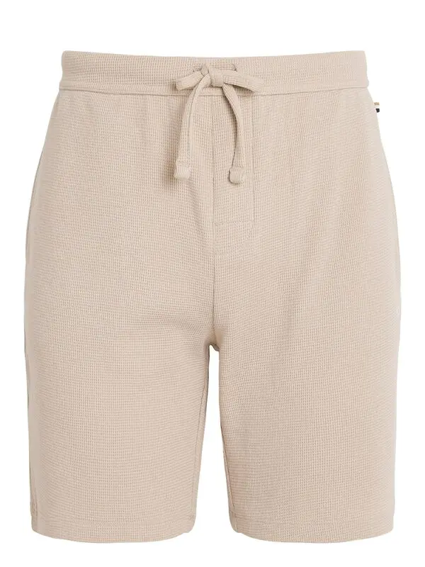 BOSS Cotton-blend Waffle-knit Shorts - Beige