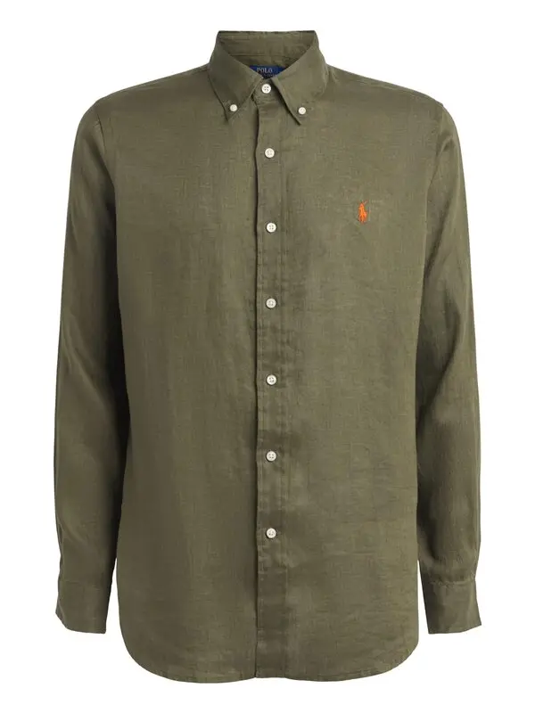 Polo Ralph Lauren Linen Custom-fit Shirt - Green
