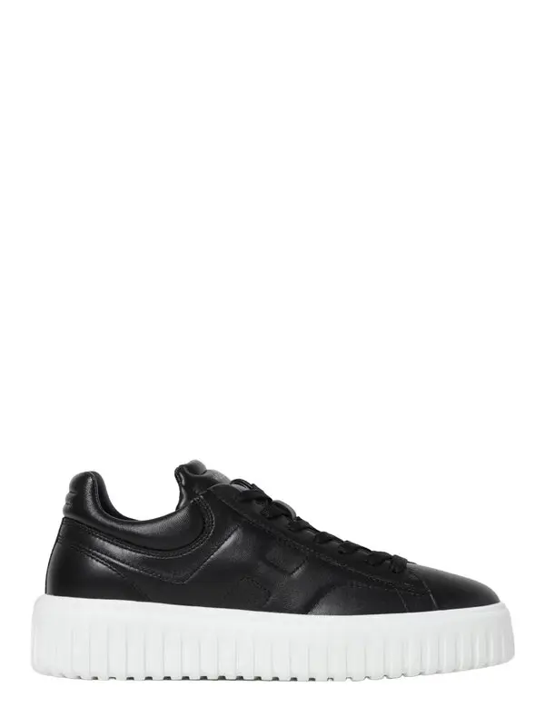 Hogan H-stripes Leather Sneakers - Black