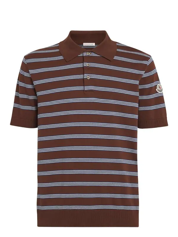 Moncler Cotton Polo Shirt - Brown