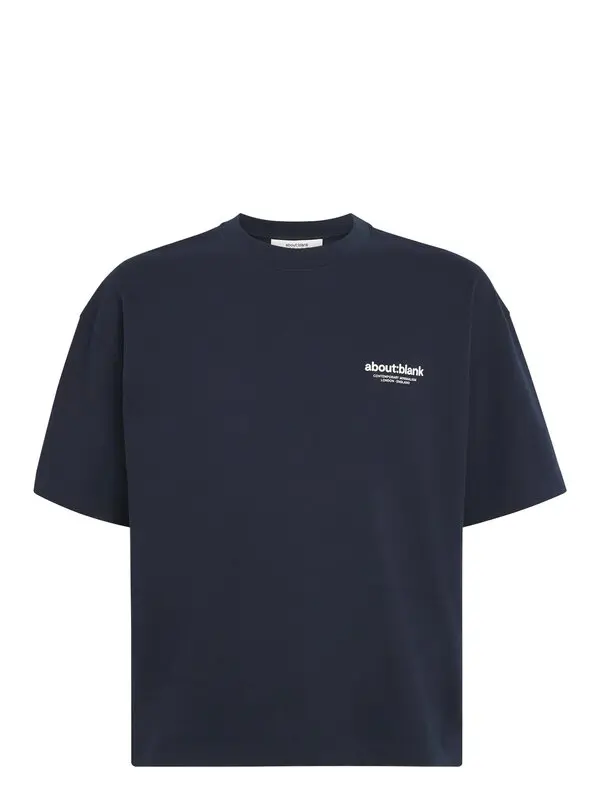 ABOUT:BLANK Cotton Logo Boxy T-shirt - Navy