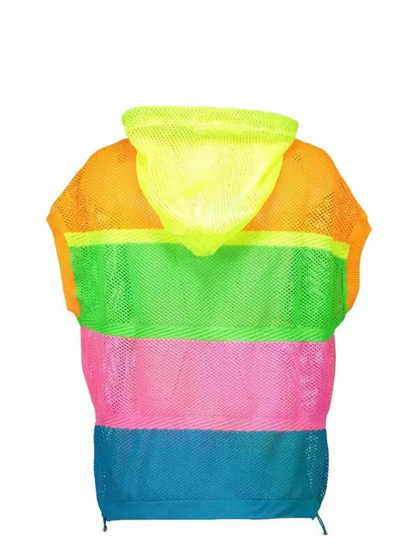 Moschino Striped Mesh Sleeveless Hoodie - Green