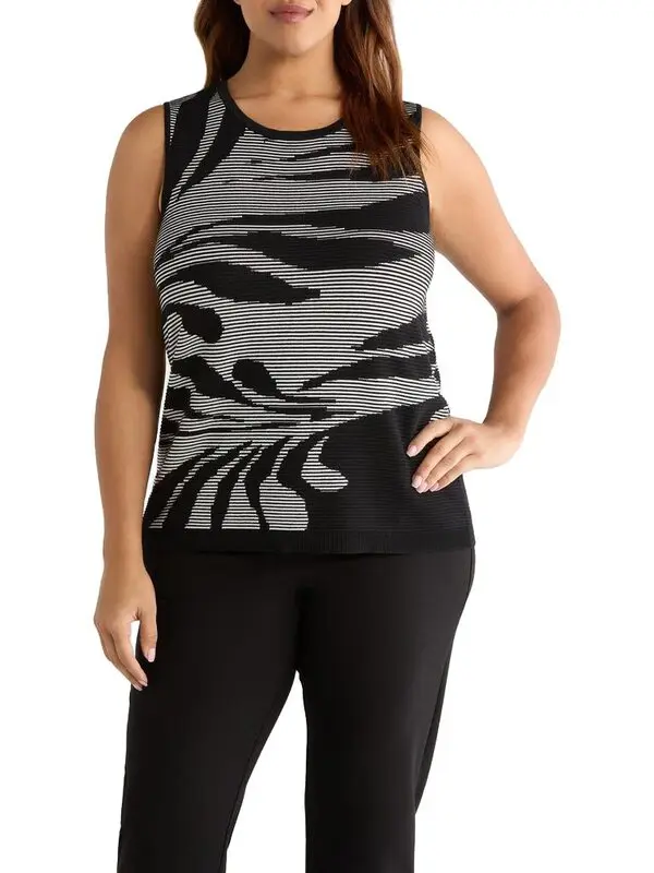 Anne Klein Graphic Sleeveless Top - Anne Black/white Dove
