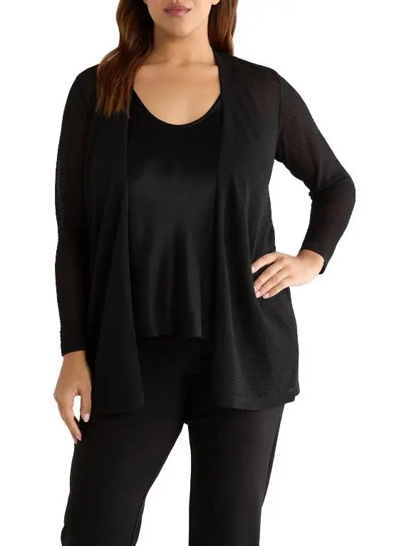 Anne Klein Open Front Cardigan - Anne Black