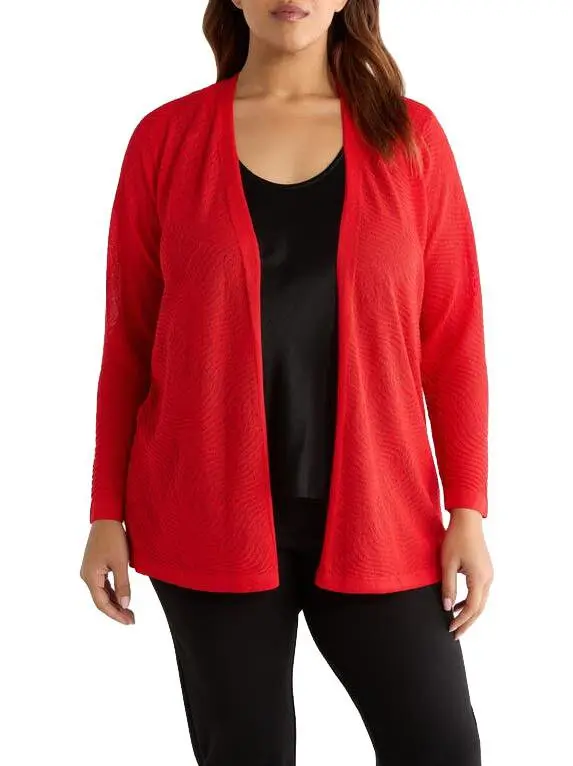 Anne Klein Open Front Cardigan - Begonia Red