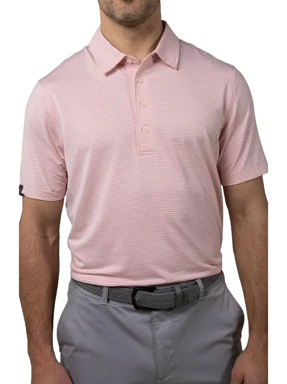 ASHWORTH GOLF Sand Stripe Polo - Blush