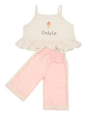 WILD WAWA Wide-leg Pant Set - Gelato