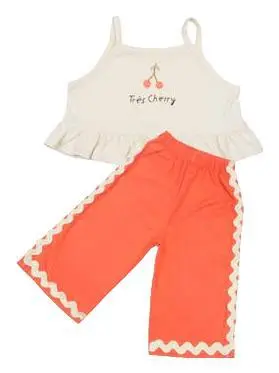 WILD WAWA Wide-leg Pant Set - Tres Cherry