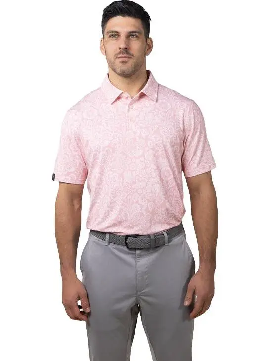 ASHWORTH GOLF Tapestry Print Performance Golf Polo - Blush